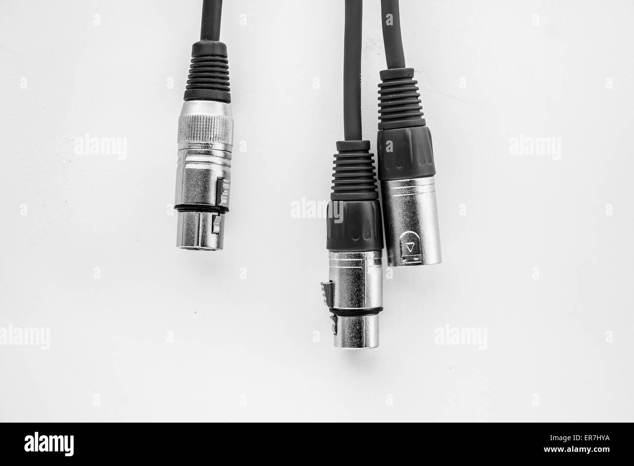 XLR cables and connections details. Poster background Stock Photo - Alamy