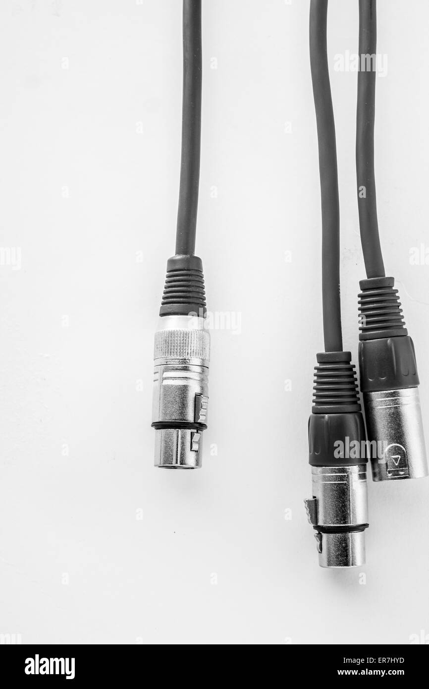 XLR cables and connections details. Poster background Stock Photo - Alamy