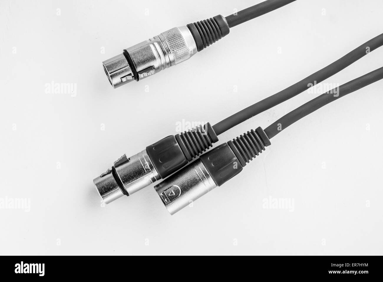 XLR cables and connections details. Poster background Stock Photo - Alamy
