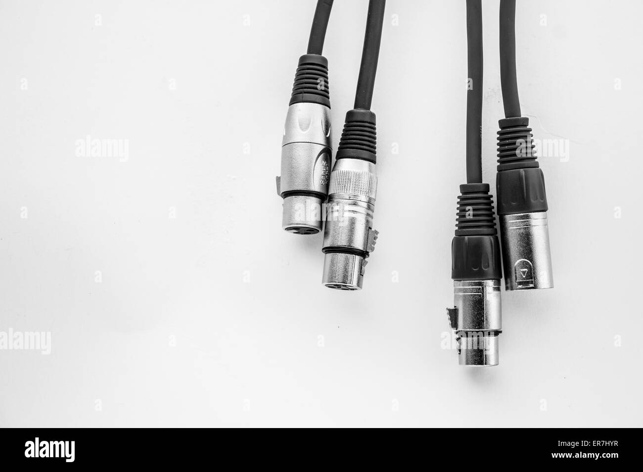 XLR cables and connections details. Poster background Stock Photo - Alamy