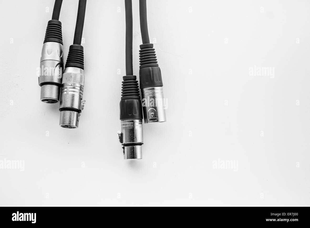 XLR cables and connections details. Poster background Stock Photo - Alamy