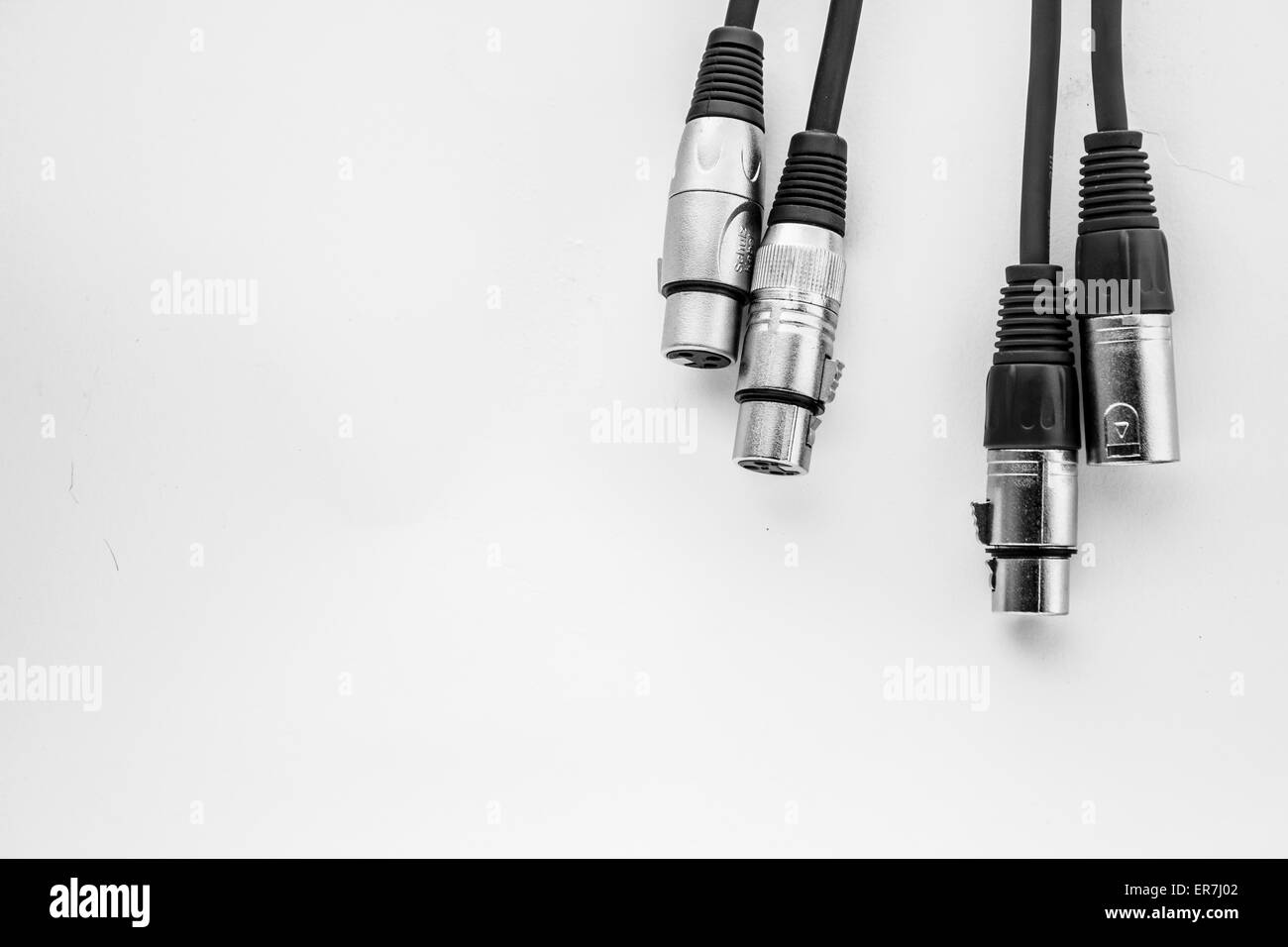 XLR cables and connections details. Poster background Stock Photo - Alamy