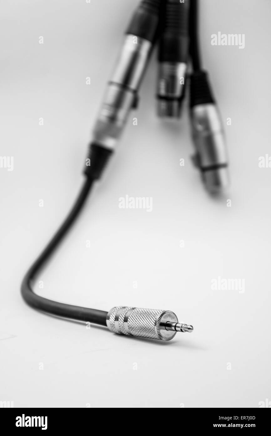 XLR cables and connections details. Poster background Stock Photo - Alamy