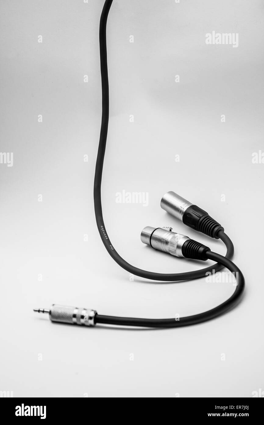 XLR cables and connections details. Poster background Stock Photo - Alamy