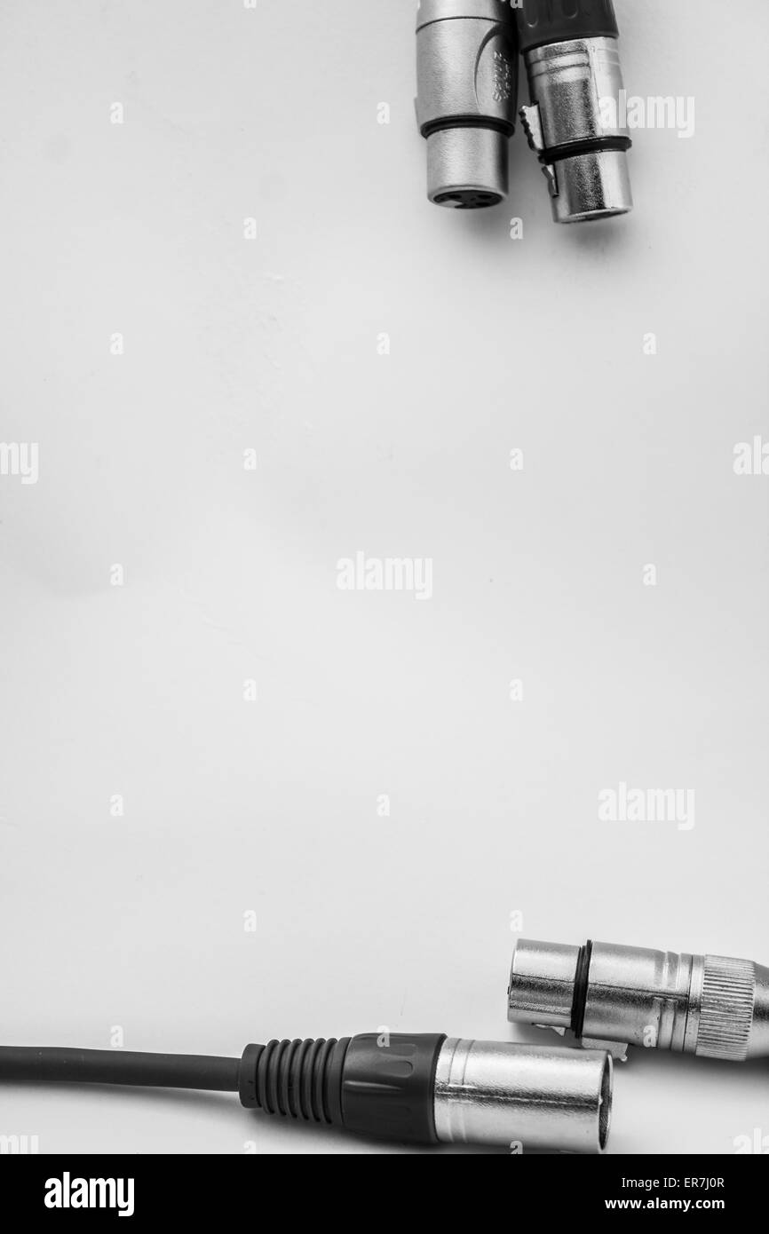 XLR cables and connections details. Poster background Stock Photo - Alamy
