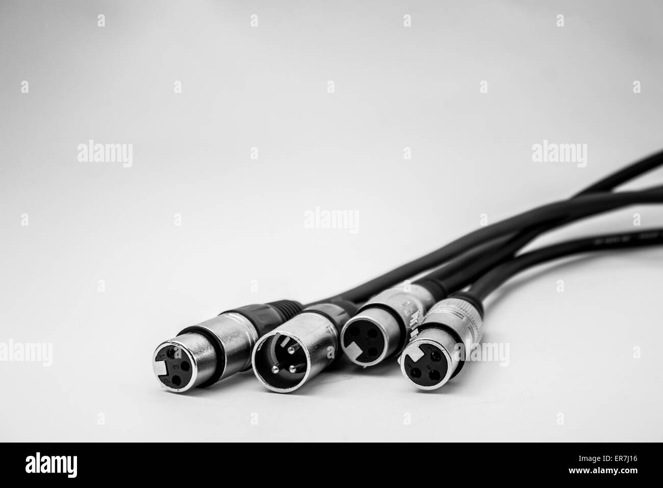 XLR cables and connections details. Poster background Stock Photo - Alamy