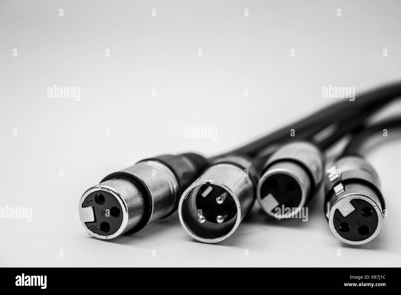 XLR cables and connections details. Poster background Stock Photo - Alamy