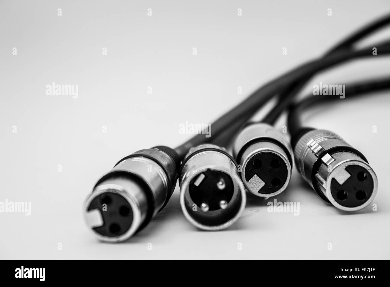 XLR cables and connections details. Poster background Stock Photo - Alamy