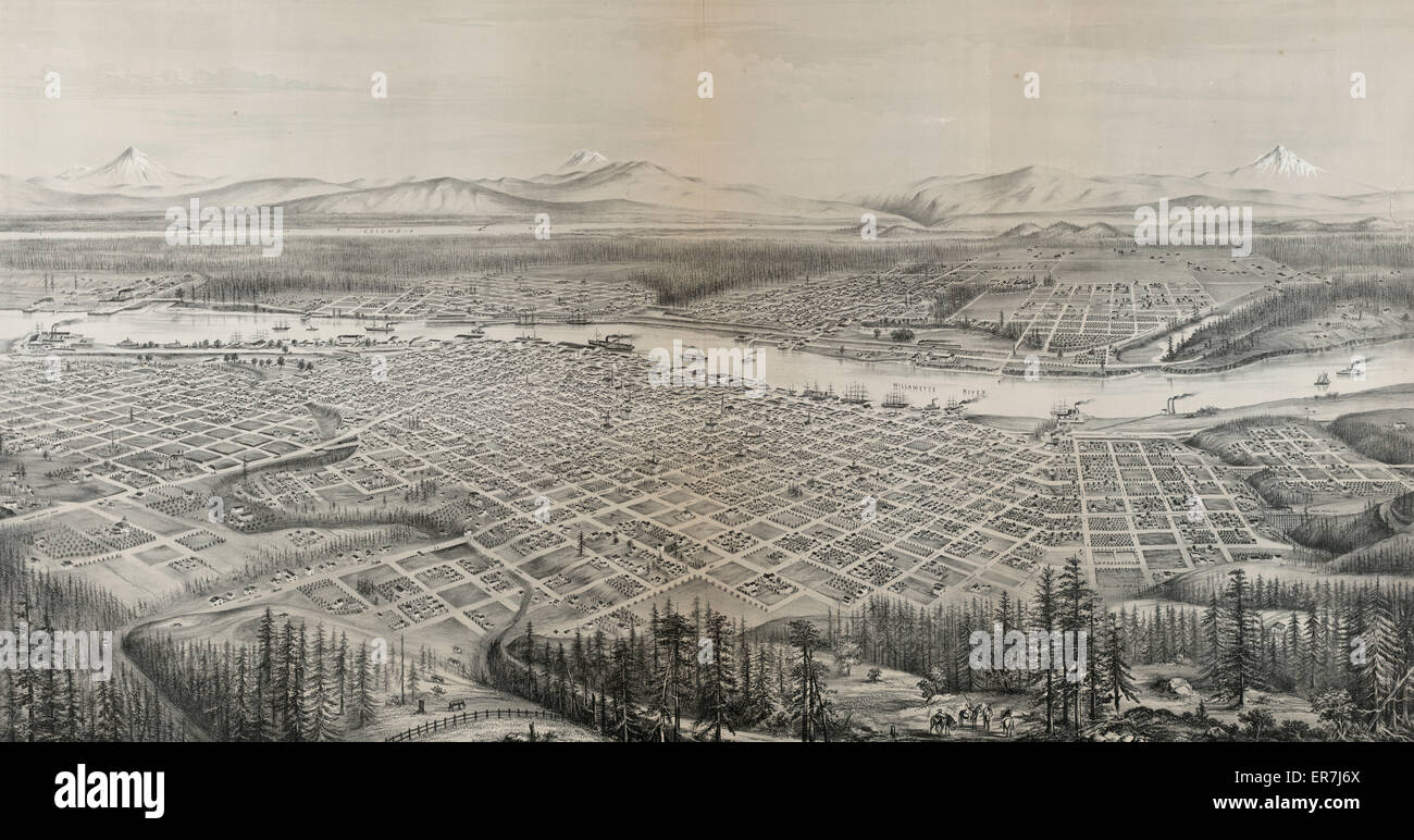 Portland, Oregon, population 22,000, looking east to the Cas Stock ...