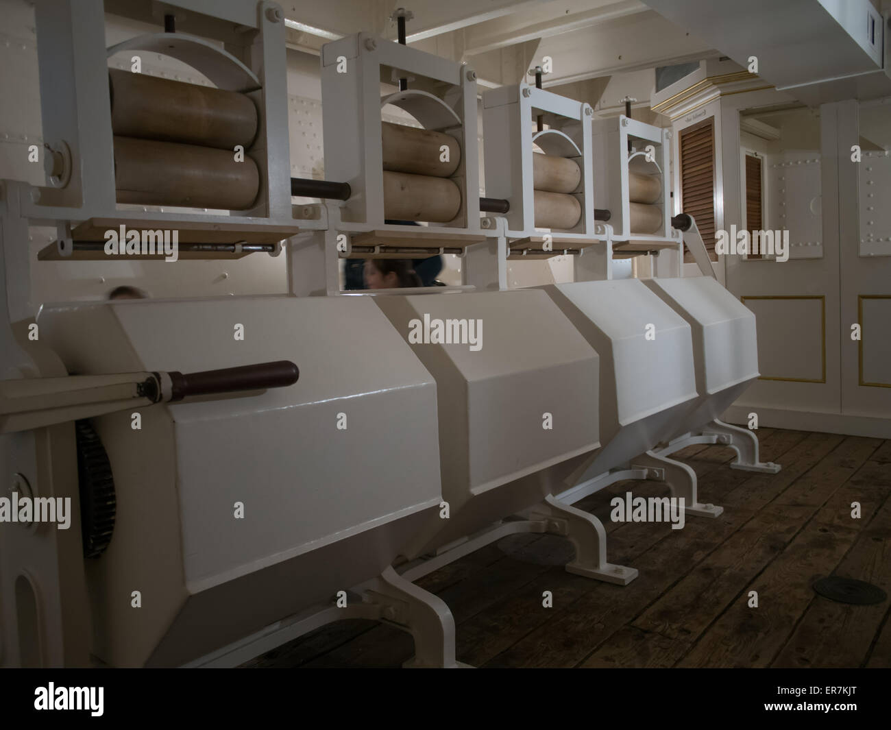 Manual victorian washing machines onboard HMS Warrior in Portsmouth ...