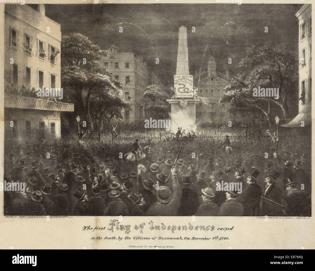 The first flag of independence raised in the South, by the c Stock ...