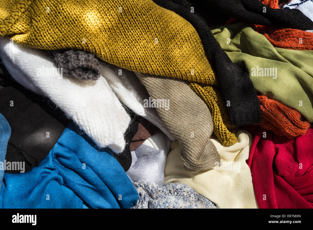 Pile second hand used clothes hi-res stock photography and images - Alamy