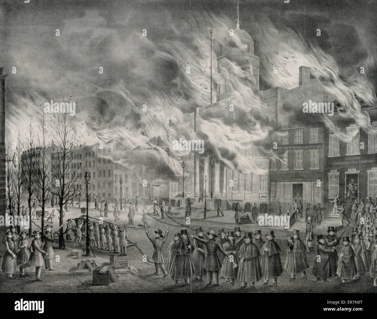The great fire of the city of New York, 16 December 1835 Stock Photo ...