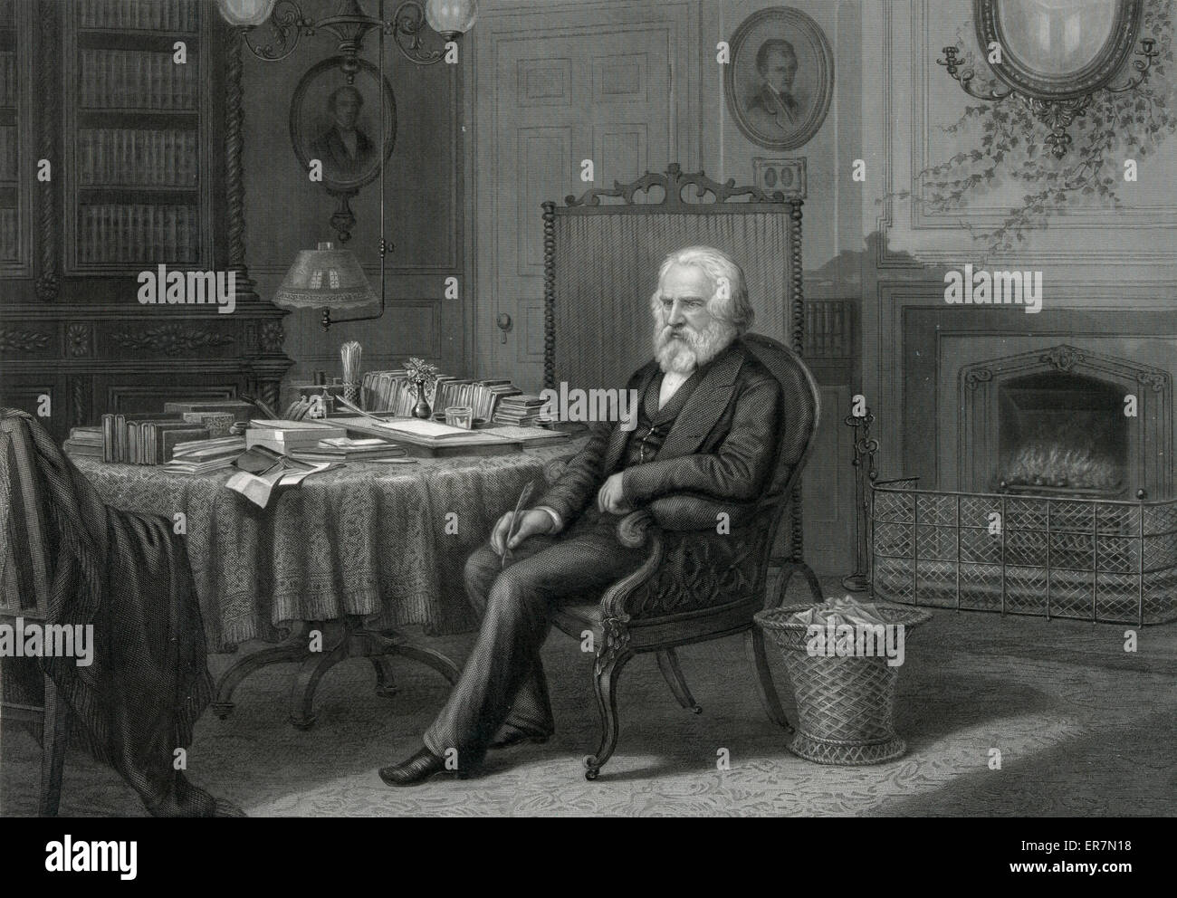 Longfellow in his study Stock Photo - Alamy