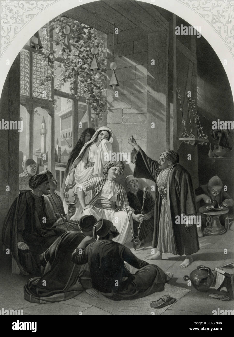 The hunchback story-teller of Damascus. Reciting in a Coffee Stock ...