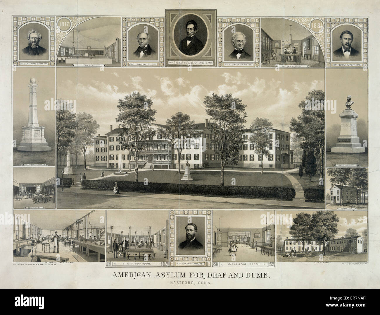 American asylum for deaf and dumb, Hartford, Conn Stock Photo - Alamy