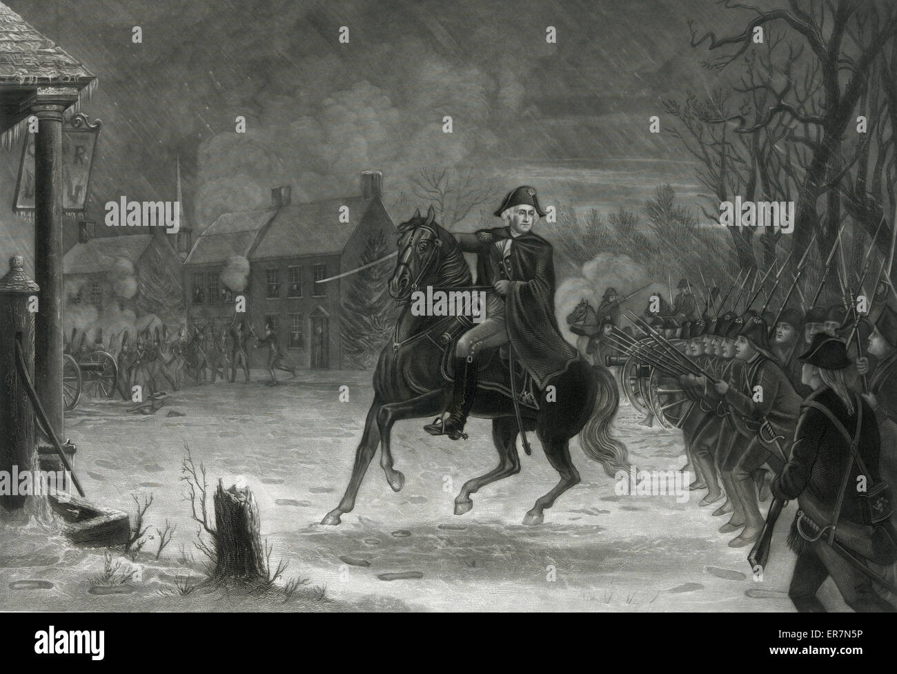 Washington at the Battle of Trenton Stock Photo - Alamy