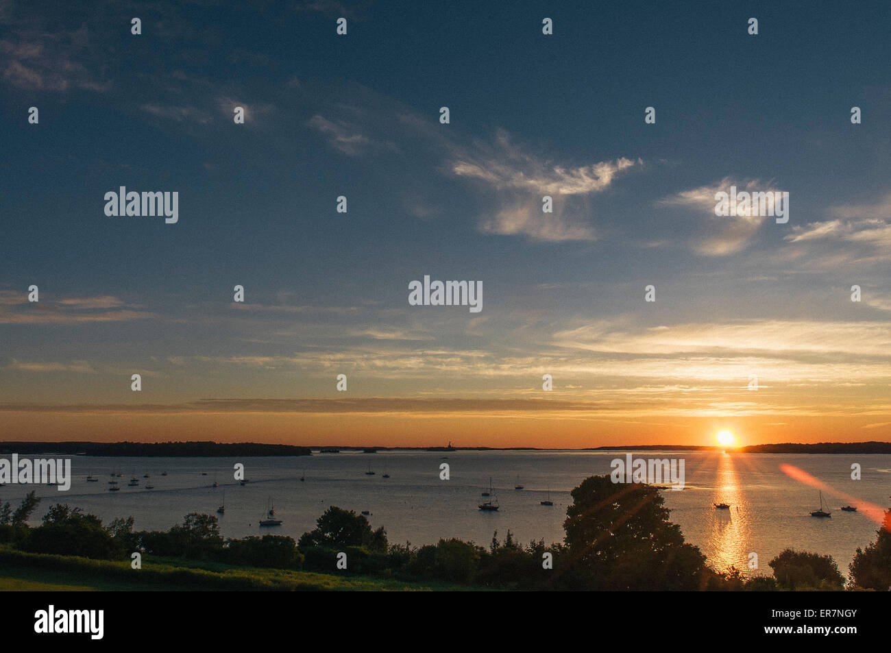 Sunrise over the eastern Prom Stock Photo - Alamy