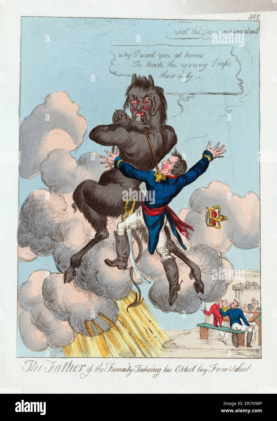 The father of the family takeing sic his eldest boy from sch Stock ...