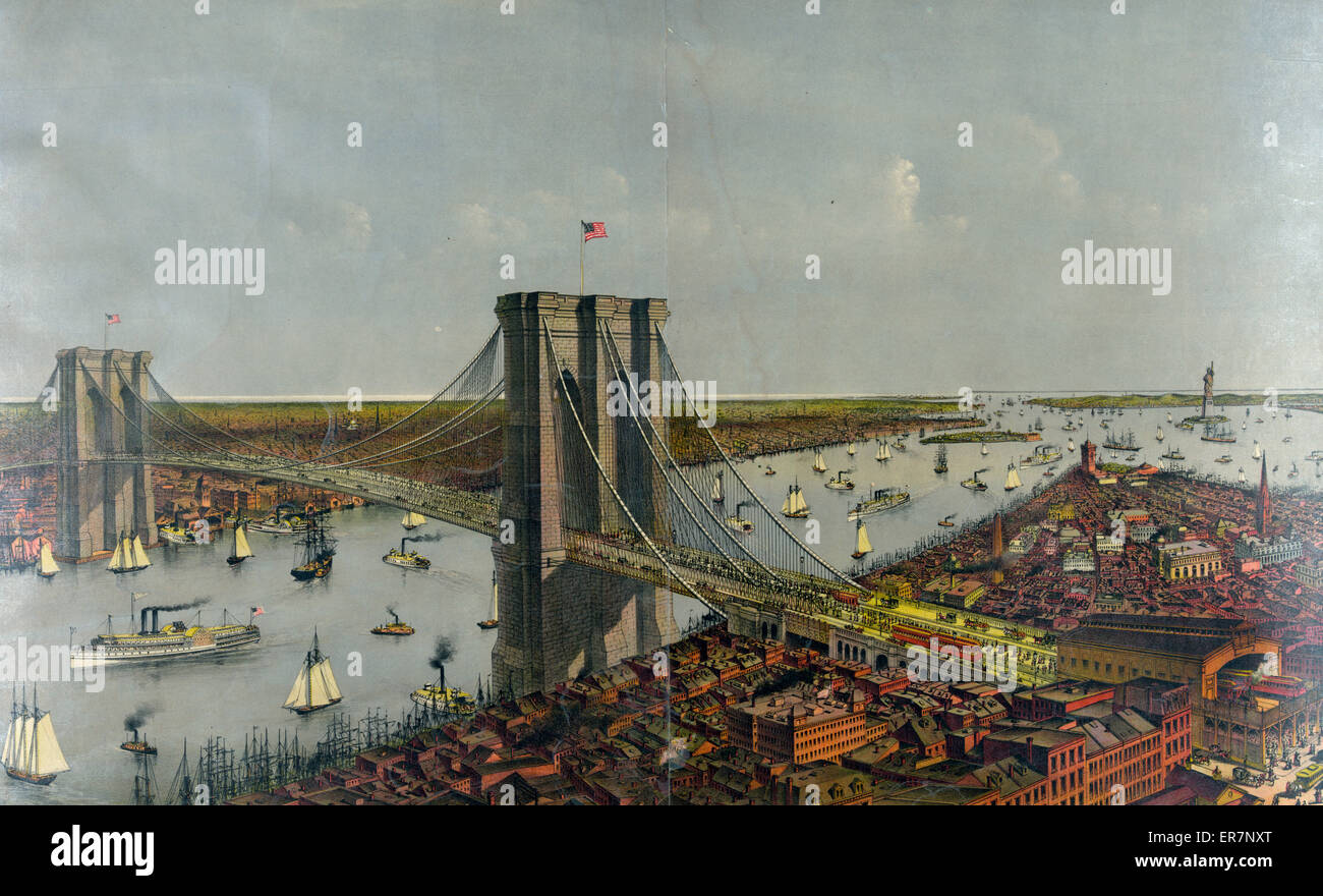 Birds eye view of brooklyn bridge hi-res stock photography and images ...