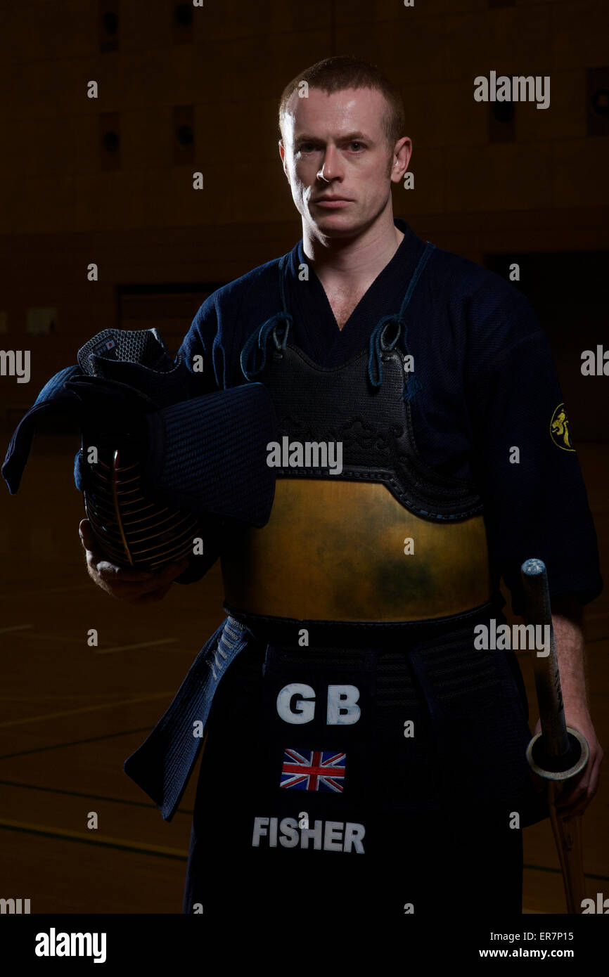 Tokyo, Japan. 28th May, 2015. Andy Fisher of the GB men's kendo team ...