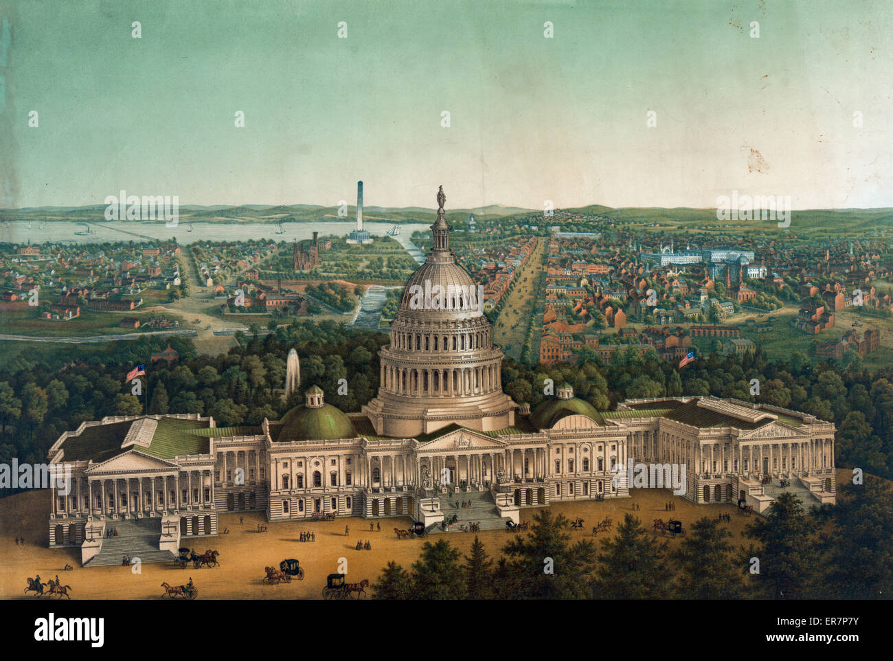 Washington d c birds eye view showing hi-res stock photography and ...