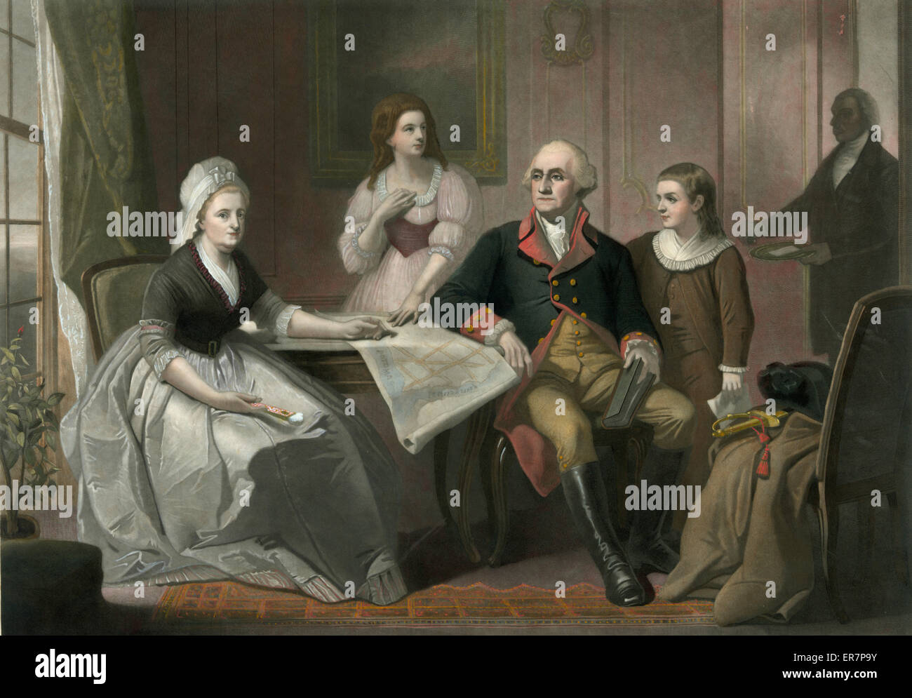 Washington and his family Stock Photo - Alamy