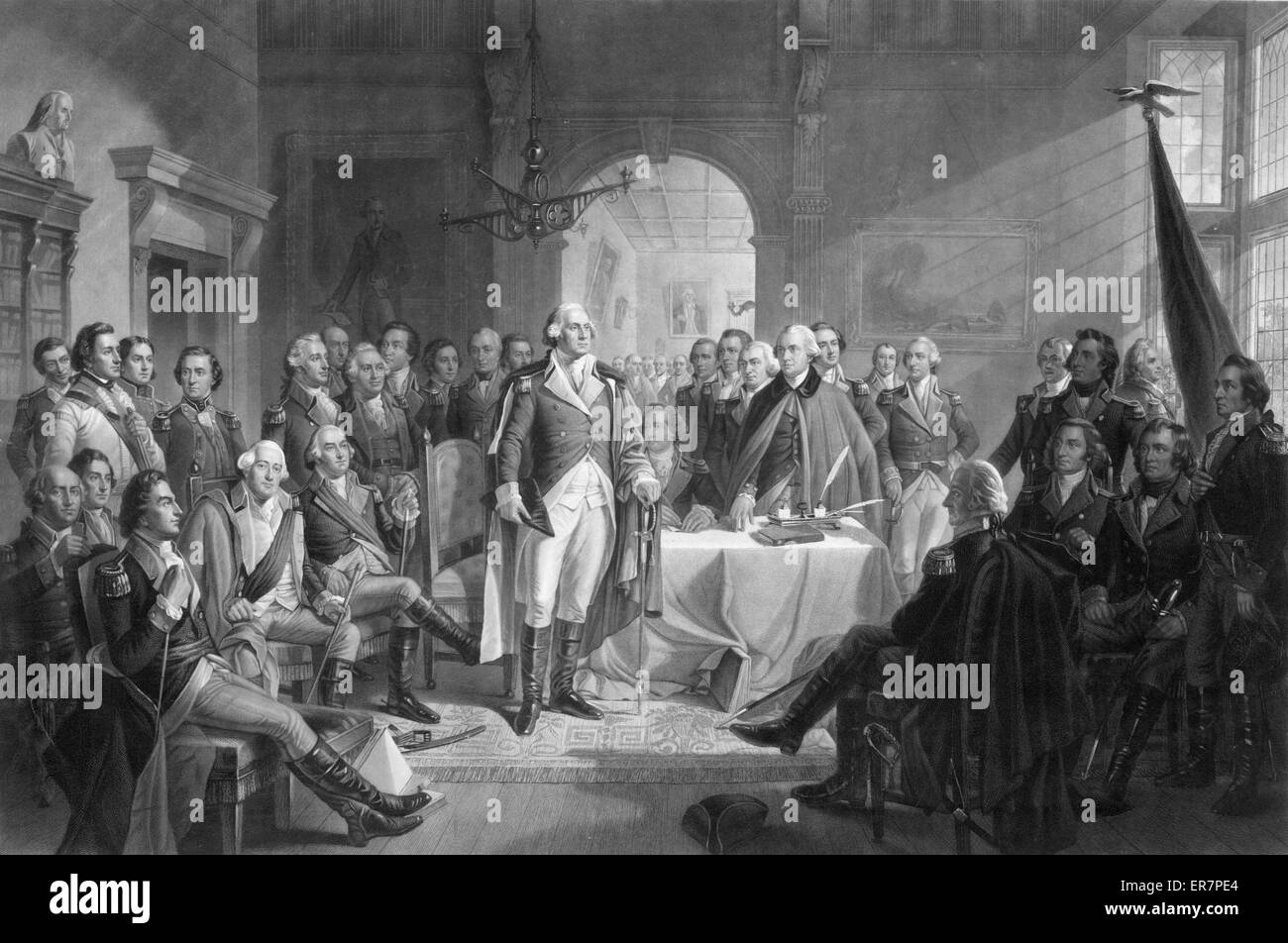 Washington and his generals Stock Photo - Alamy