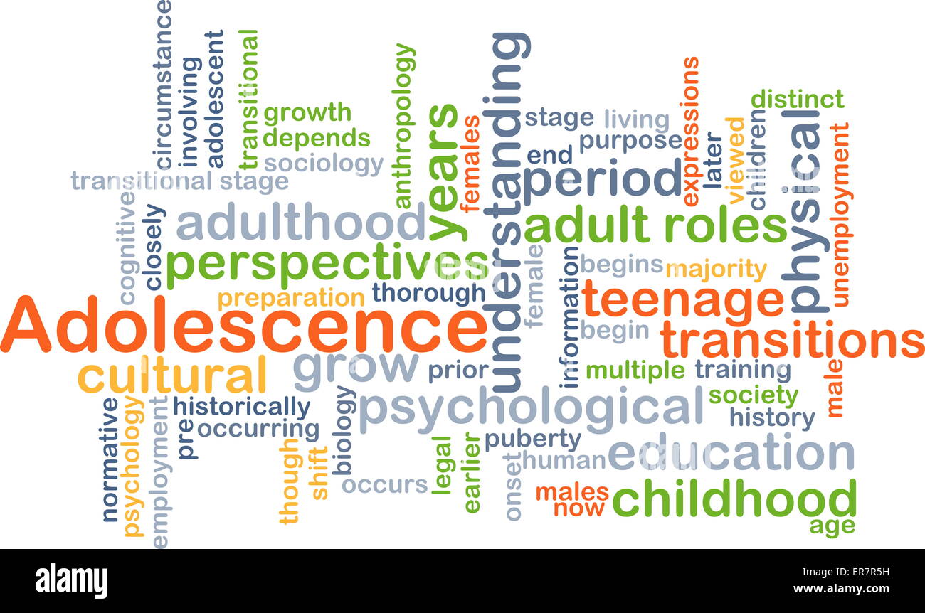 Background concept wordcloud illustration of adolescence Stock Photo ...