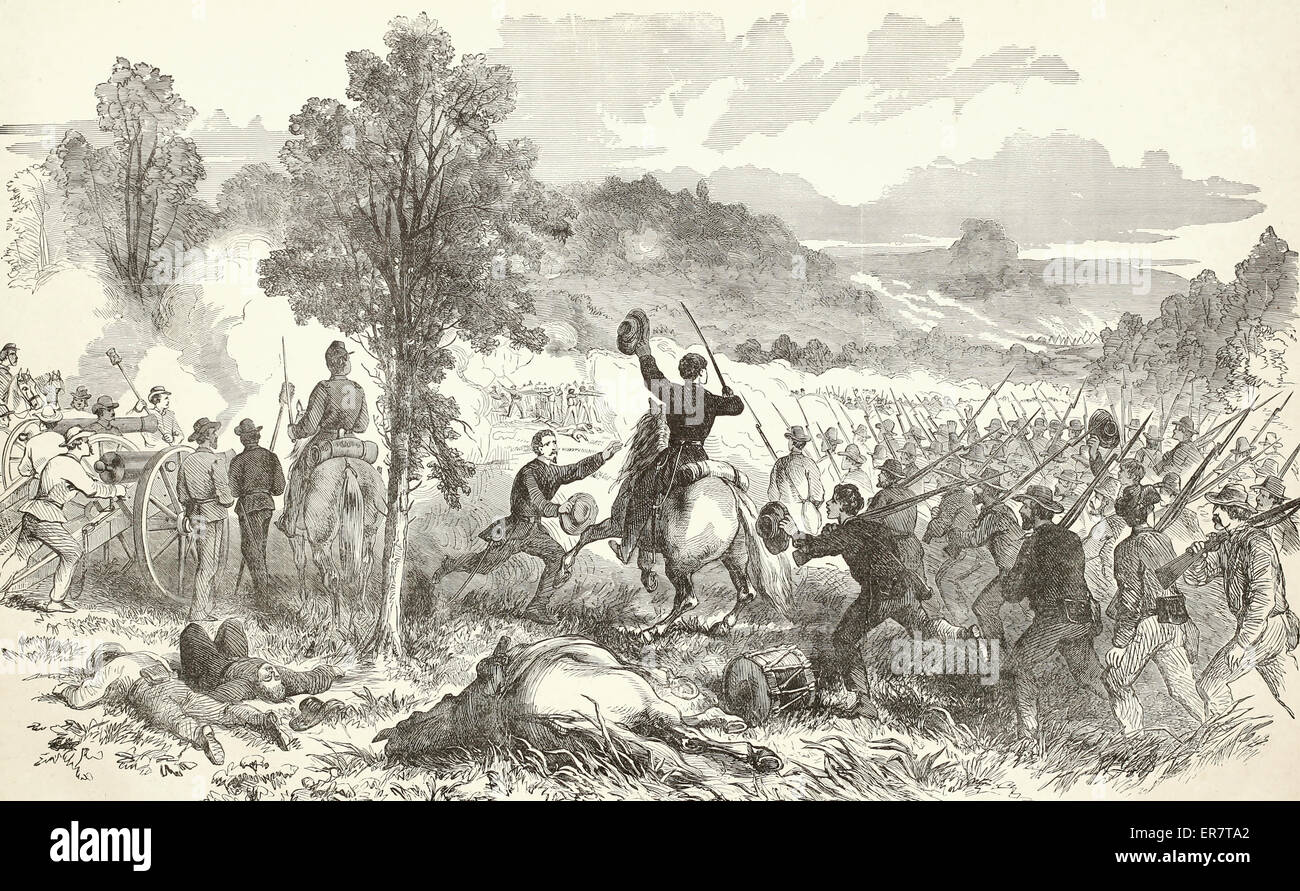 The Charge of the First Iowa Regiment under General Lyon at the Battle ...