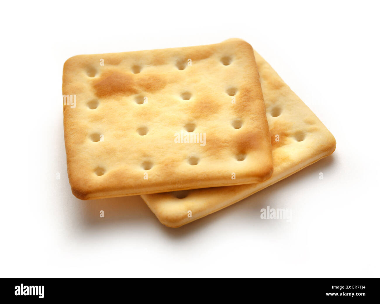 Blank square cookies on the white background Stock Photo - Alamy