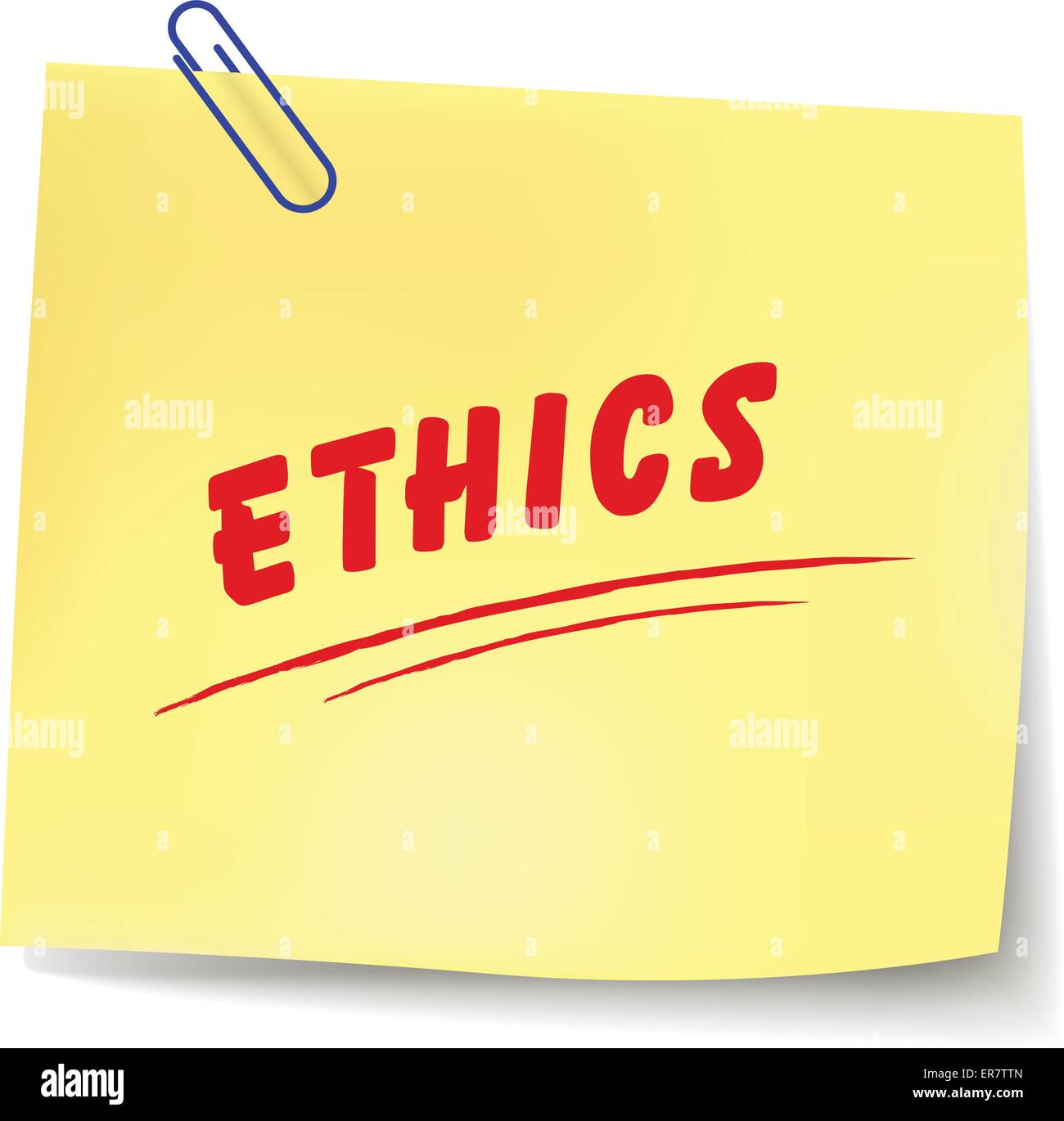 Vector illustration of ethics paper message on white background Stock ...