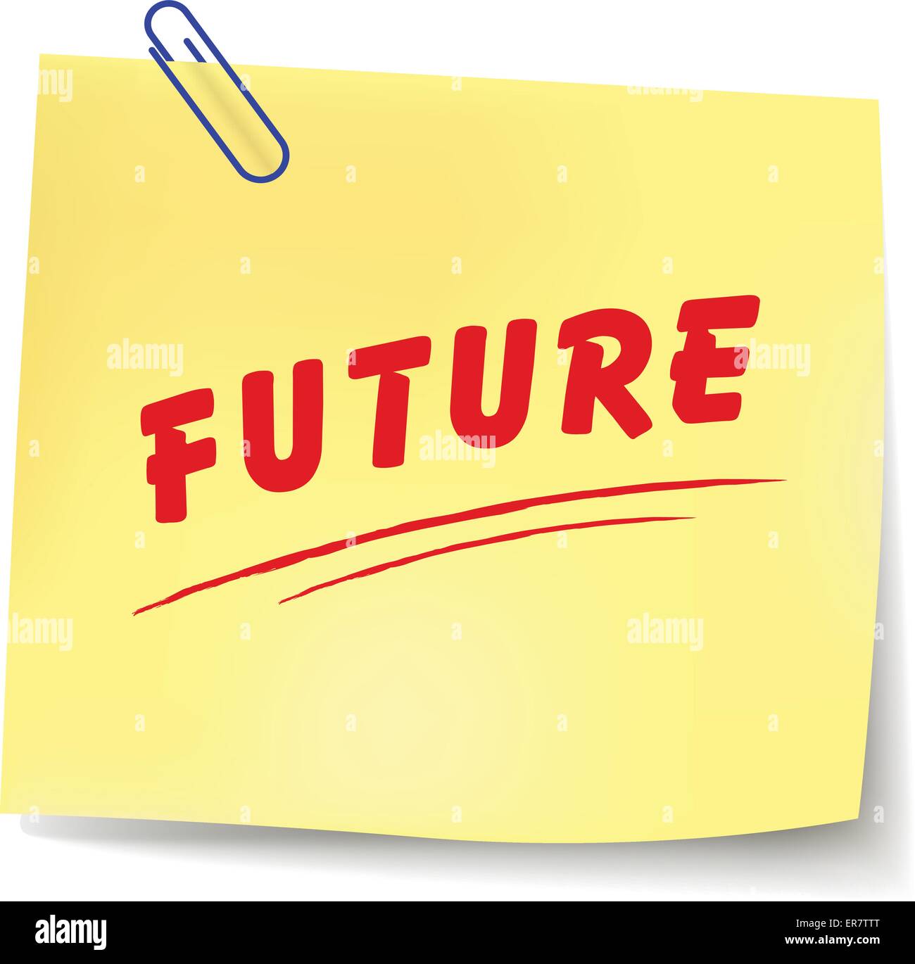 Vector illustration of future paper message on white background Stock ...