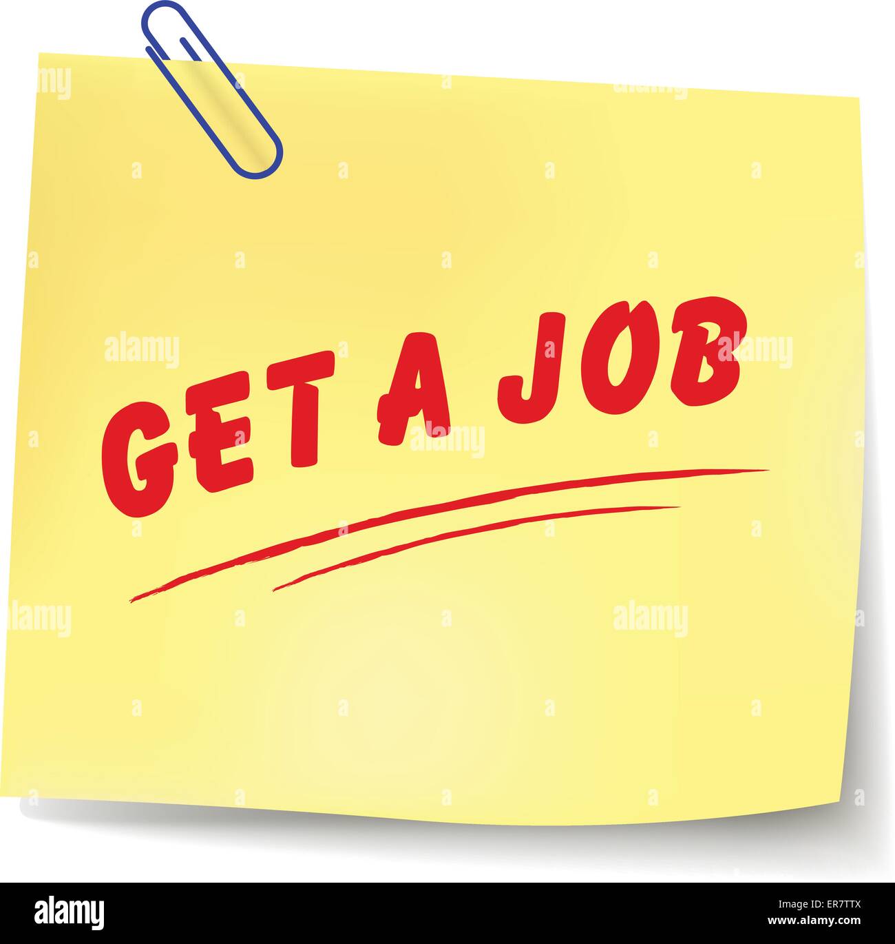 Vector illustration of get a job paper message on white background ...