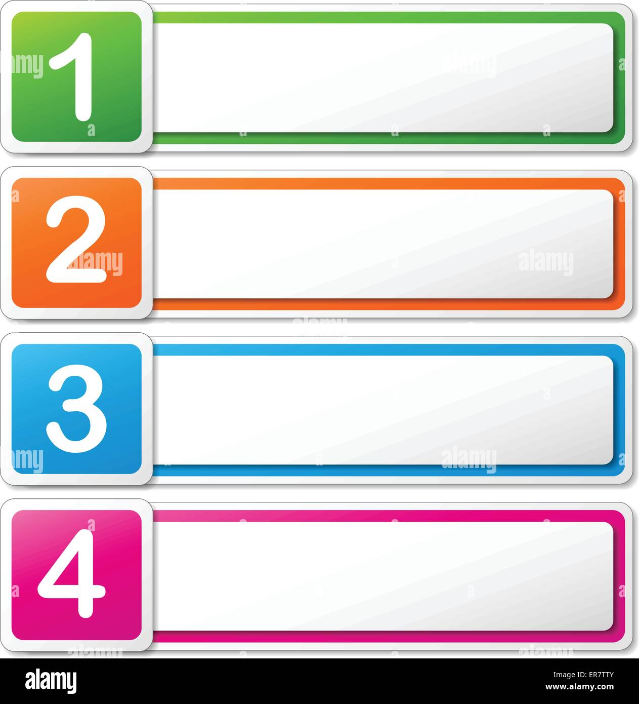 Vector illustration of four colorful banners on white background Stock ...