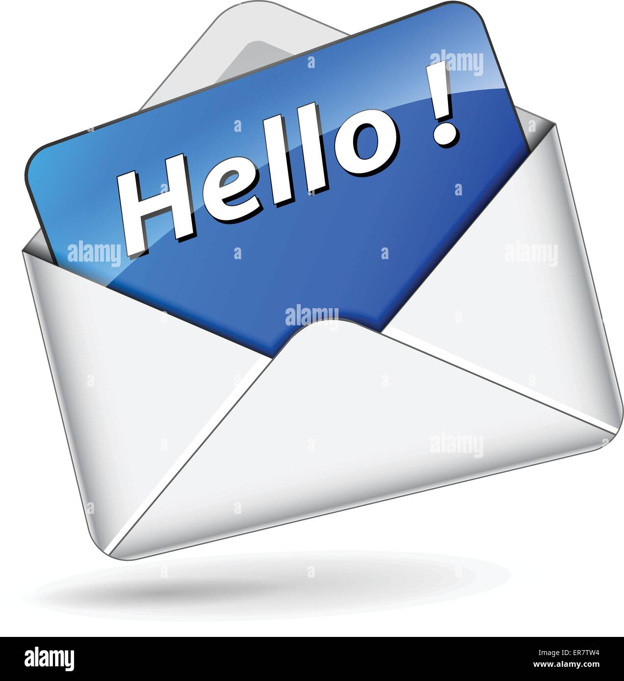 Vector illustration of hello envelope icon on white background Stock ...