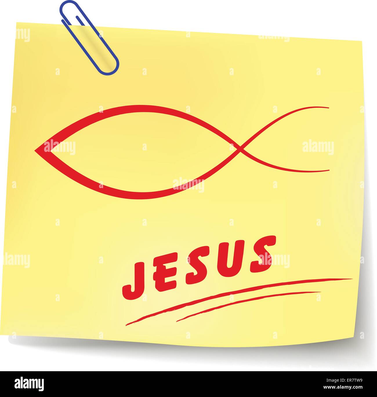 Vector illustration of jesus paper message on white background Stock ...