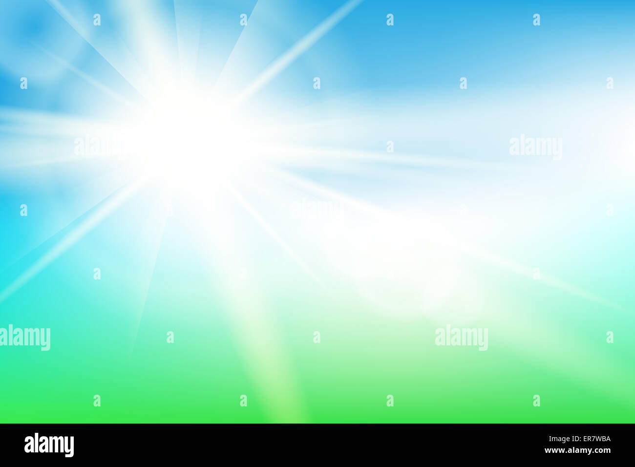 Nature sunny abstract summer background with sun and bokeh Stock Photo ...