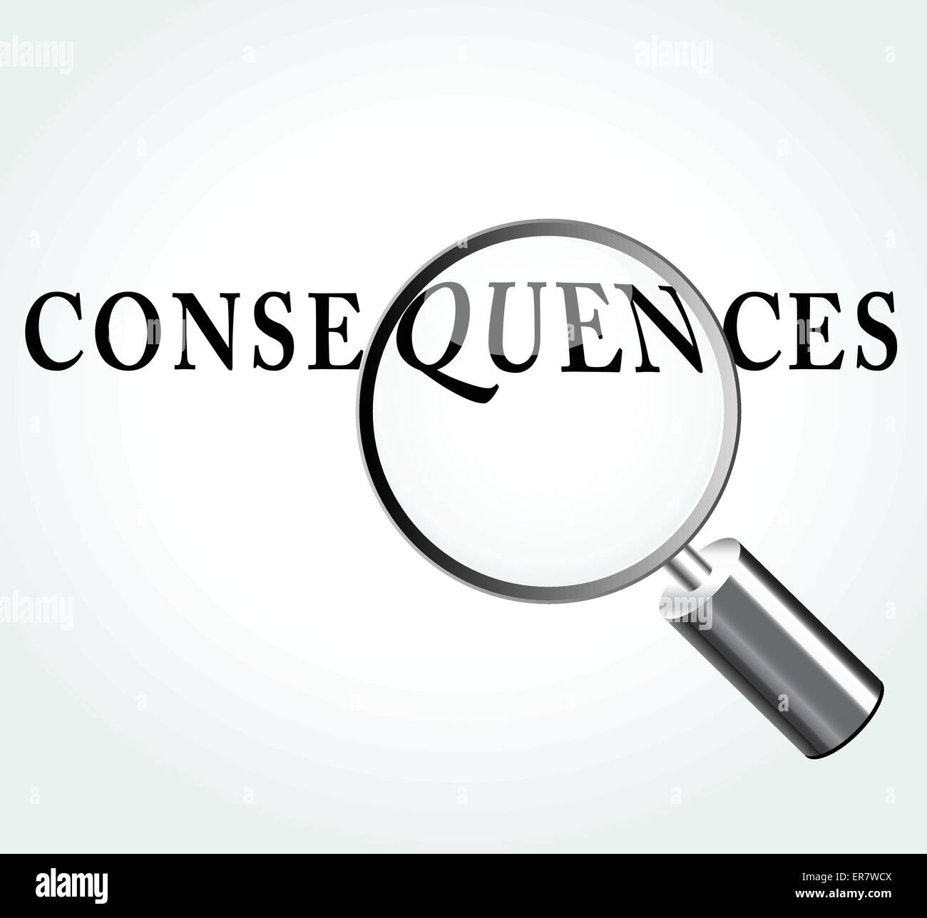 Vector illustration of consequences concept with magnifying Stock ...