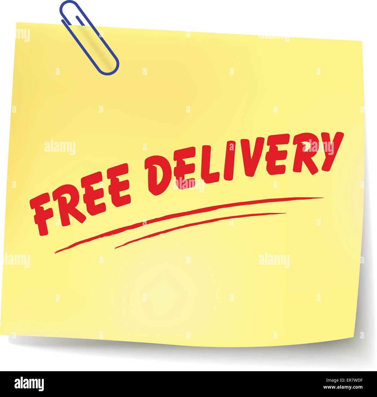 Vector illustration of free delivery paper message on white background ...