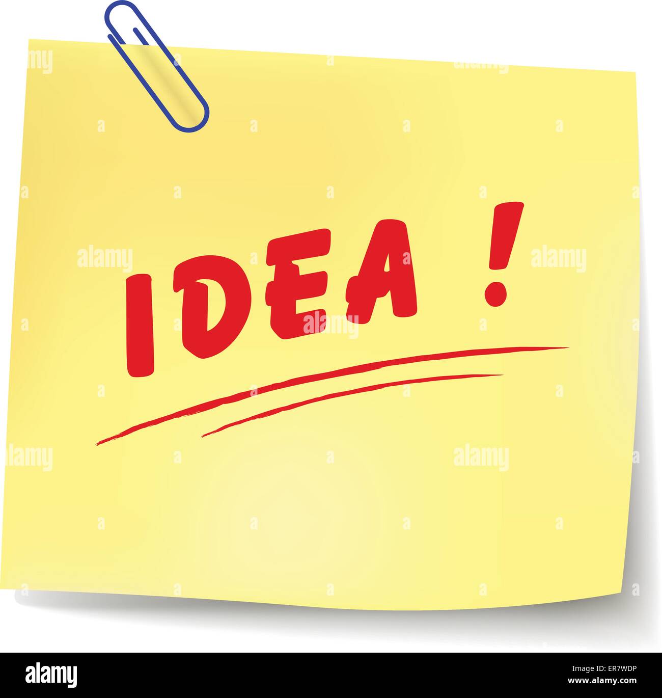 Vector illustration of idea paper message on white background Stock ...