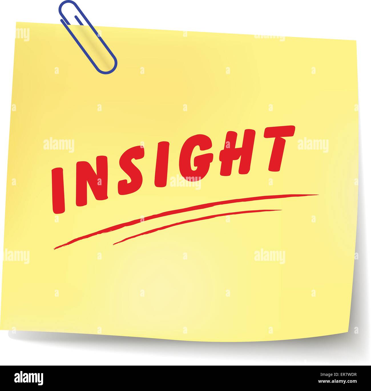 Vector illustration of insight paper message on white background Stock ...