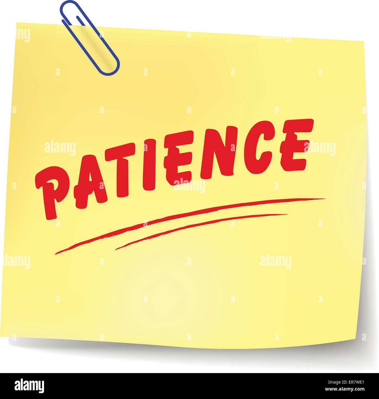 Vector illustration of patience paper message on white background Stock ...