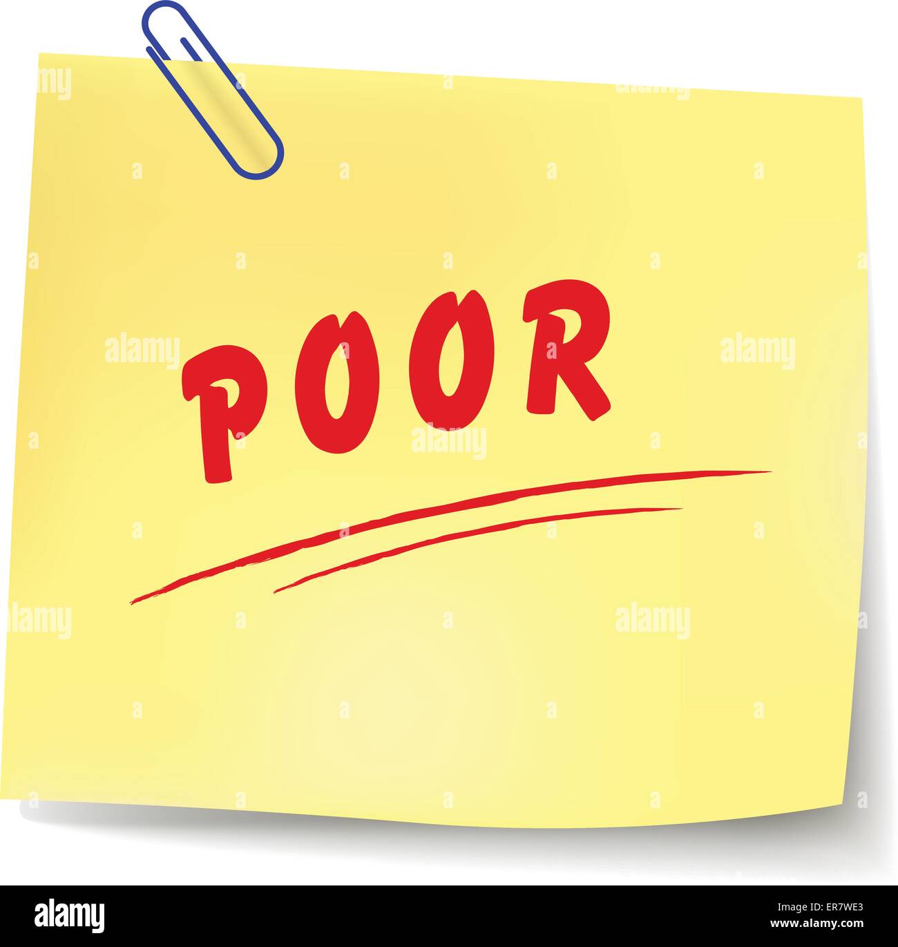 Vector illustration of poor paper message on white background Stock ...