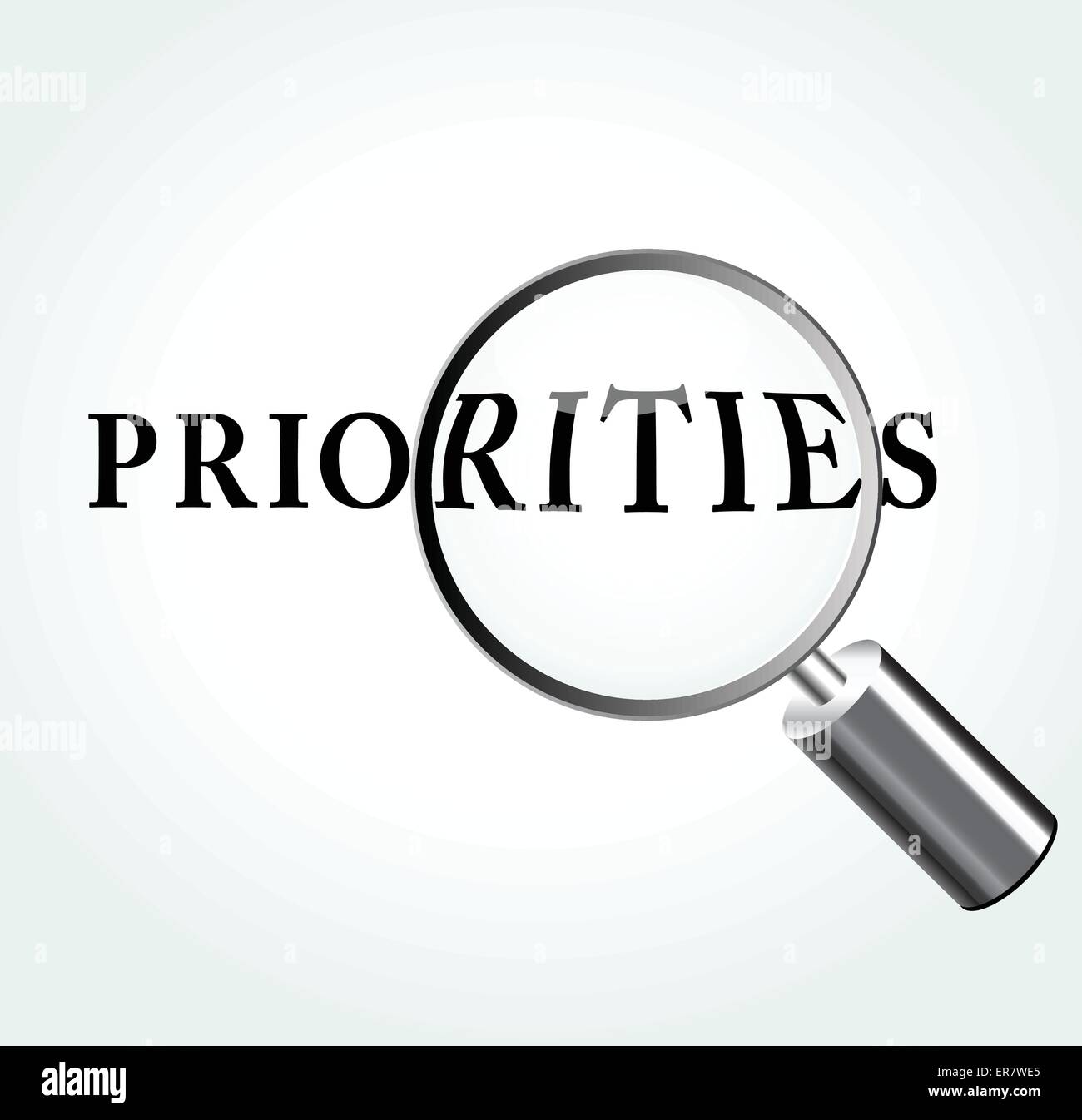 Vector illustration of priorities concept with magnifying Stock Vector ...