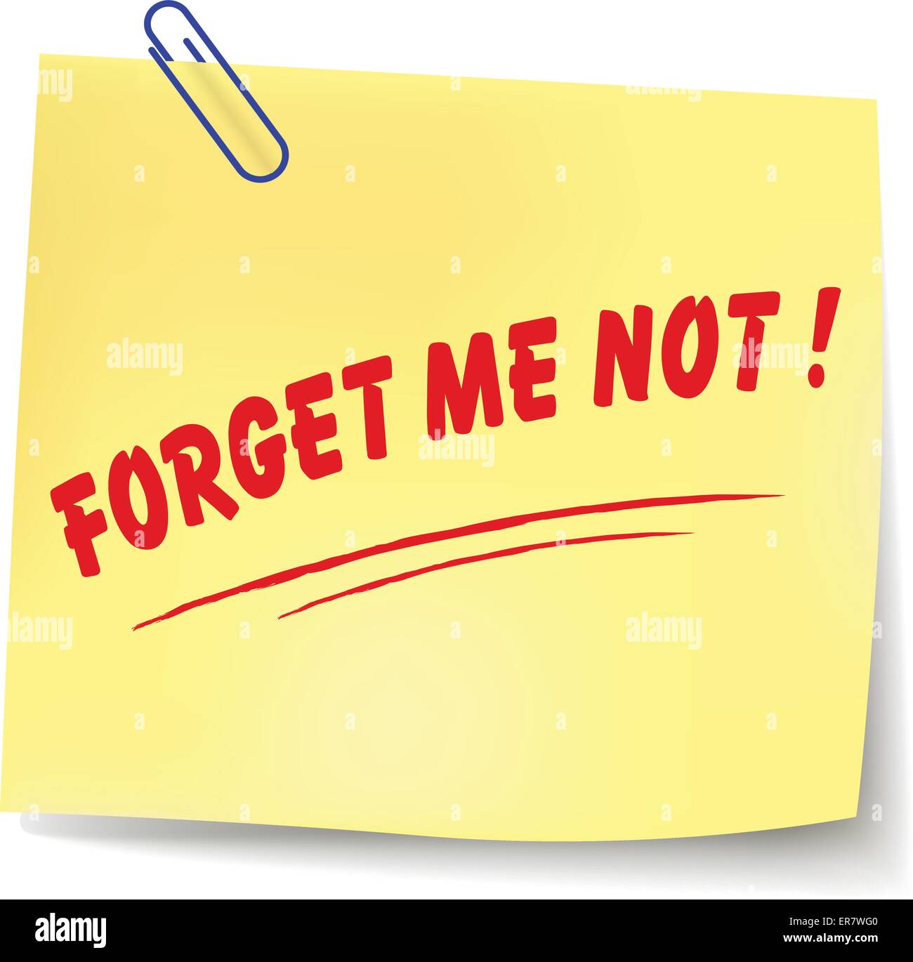 Vector illustration of forget me not paper message on white background ...
