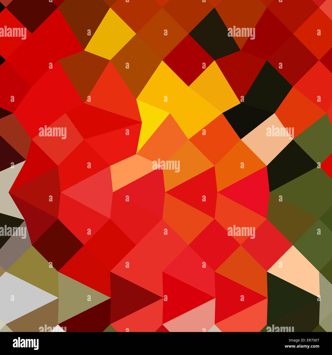 Low polygon style illustration of lava red abstract geometric ...