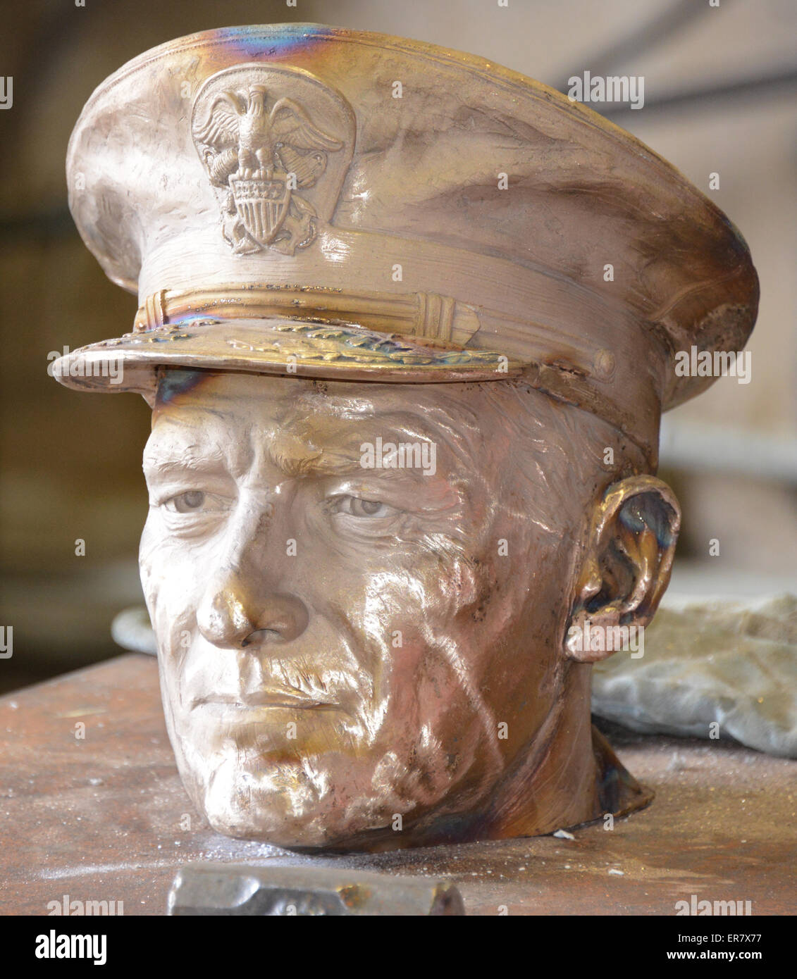 Creation of the Fleet Admiral Chester William Nimitz bronze statue ...