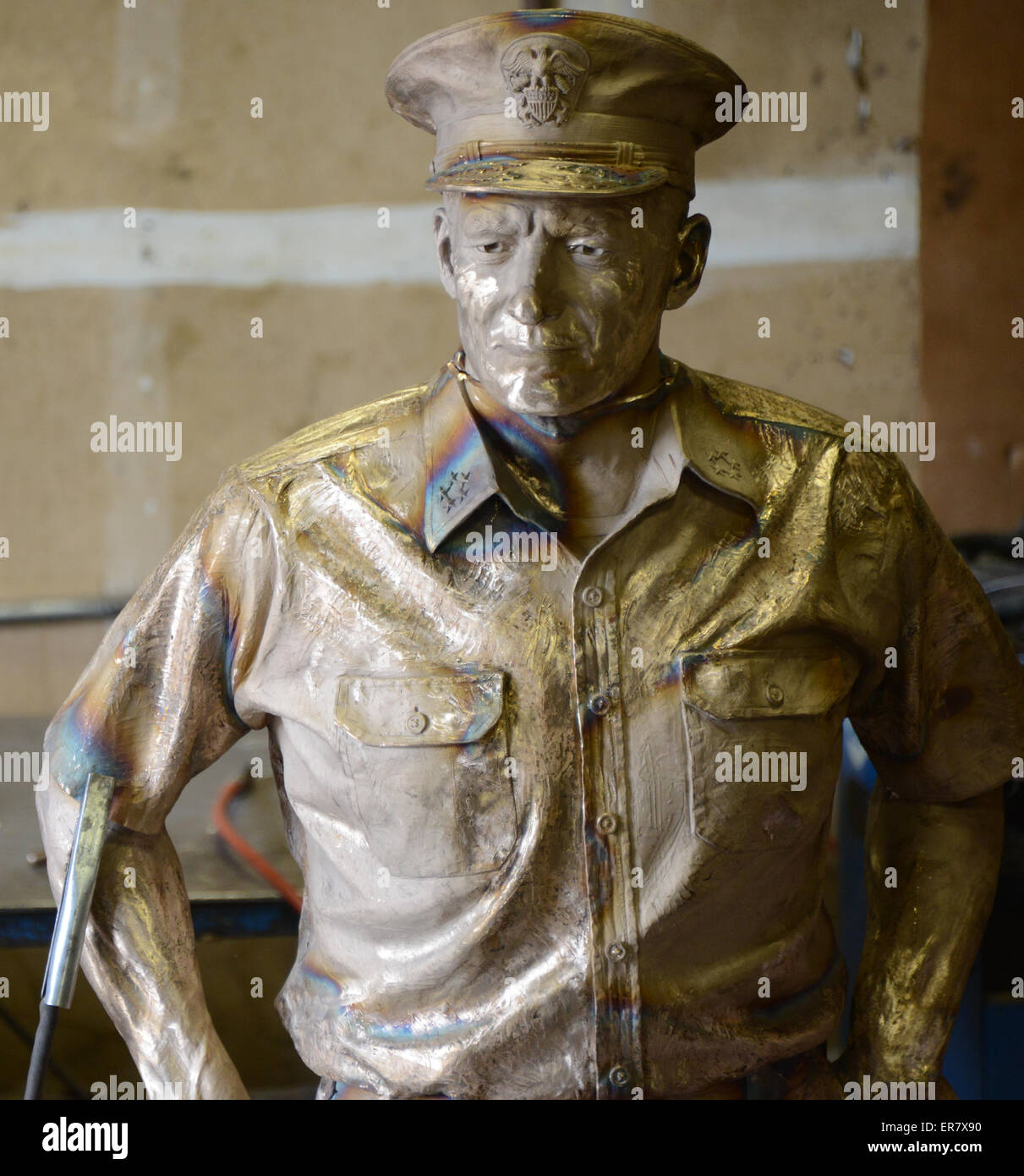 Creation of the Fleet Admiral Chester William Nimitz bronze statue ...