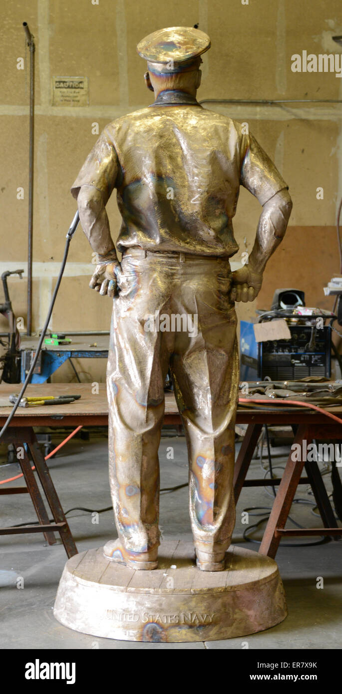 Creation of the Fleet Admiral Chester William Nimitz bronze statue ...